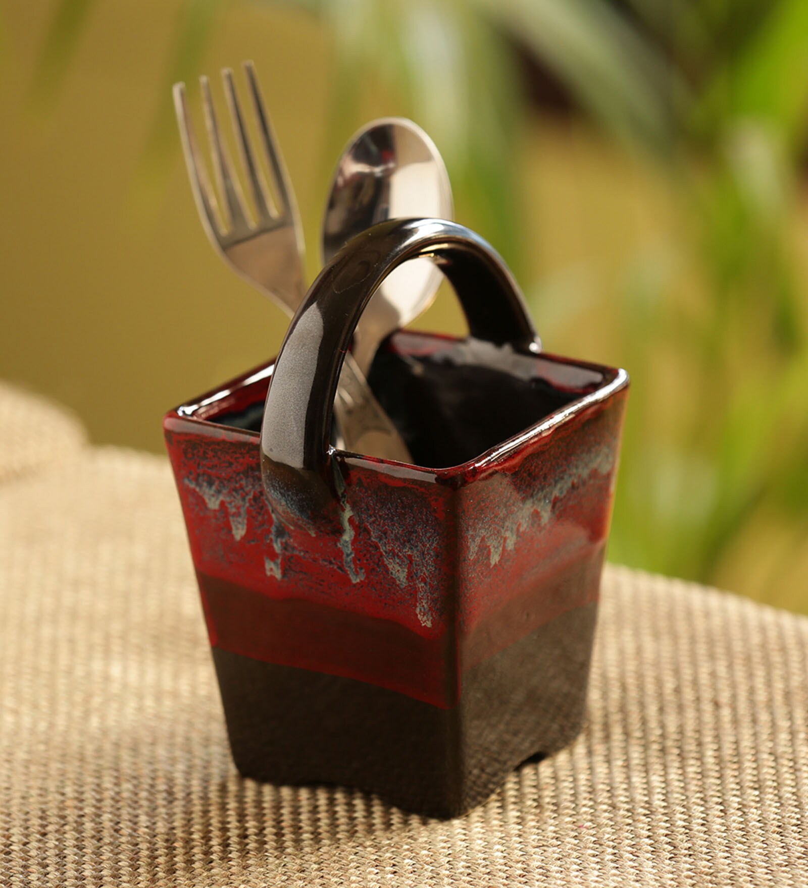 Buy Bucket of Lava Multicolour Ceramic Cutlery Holder at 38% OFF by ...