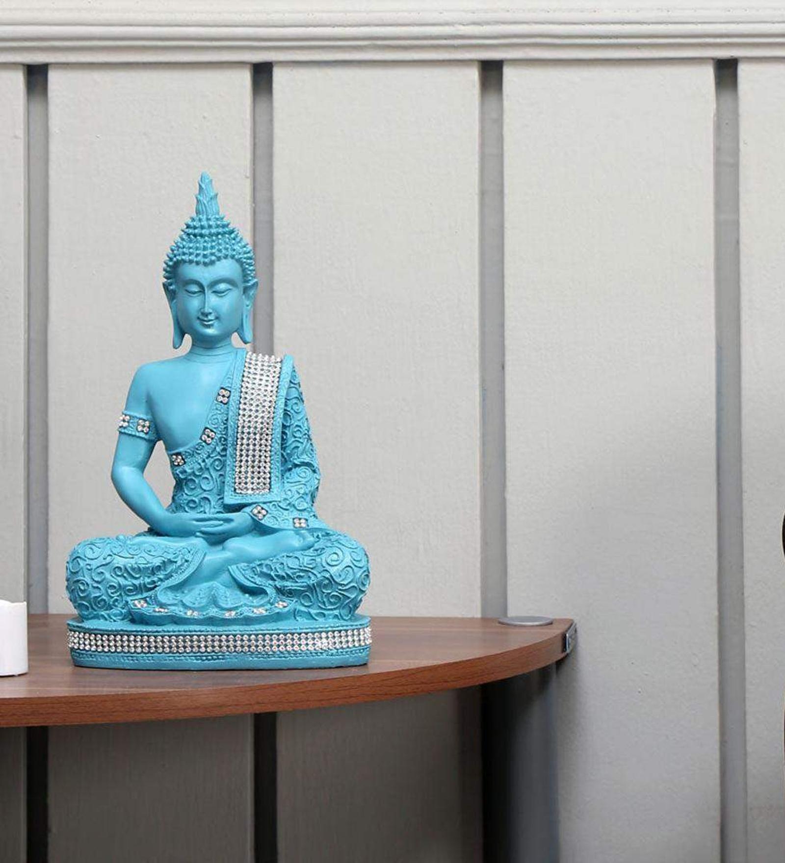 Buy Buddha Dhyana Blue Plastic SHOWPIECE at 33% OFF by @home | Pepperfry
