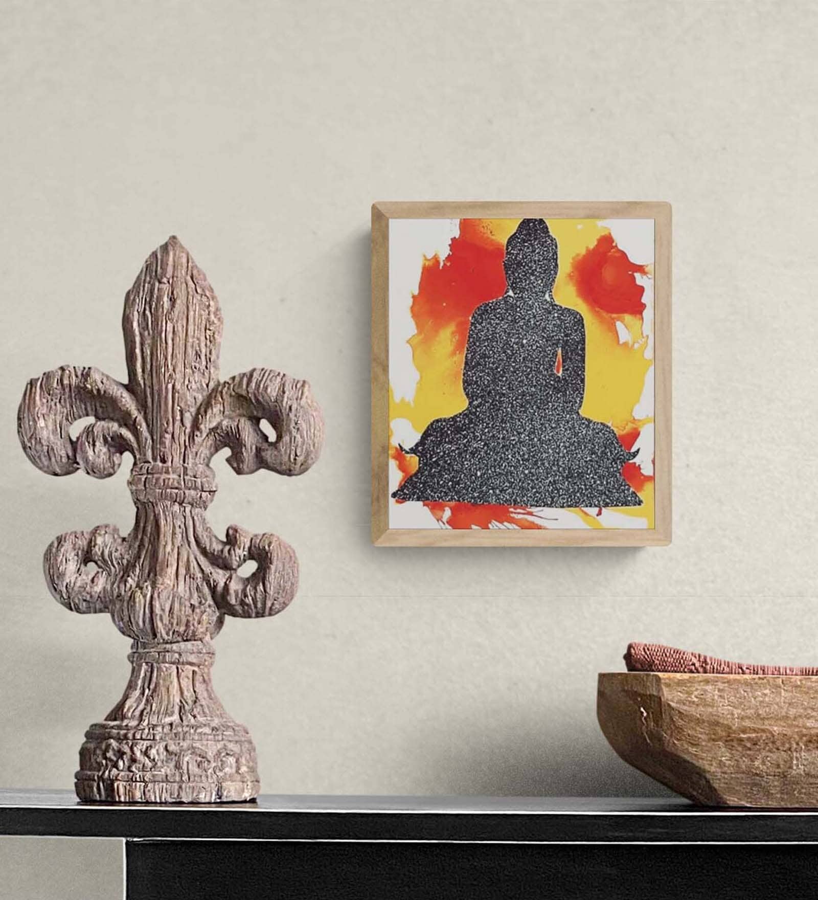 Buy Buddha Handmade Pencil, Ink & Charcoal On Unframed Canvas Painting ...