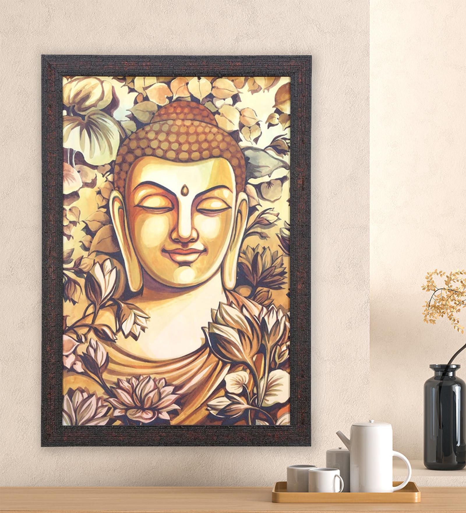 Buy Buddha Mukh Brown MDF Wall Paintings by @home at 50% OFF by @home ...