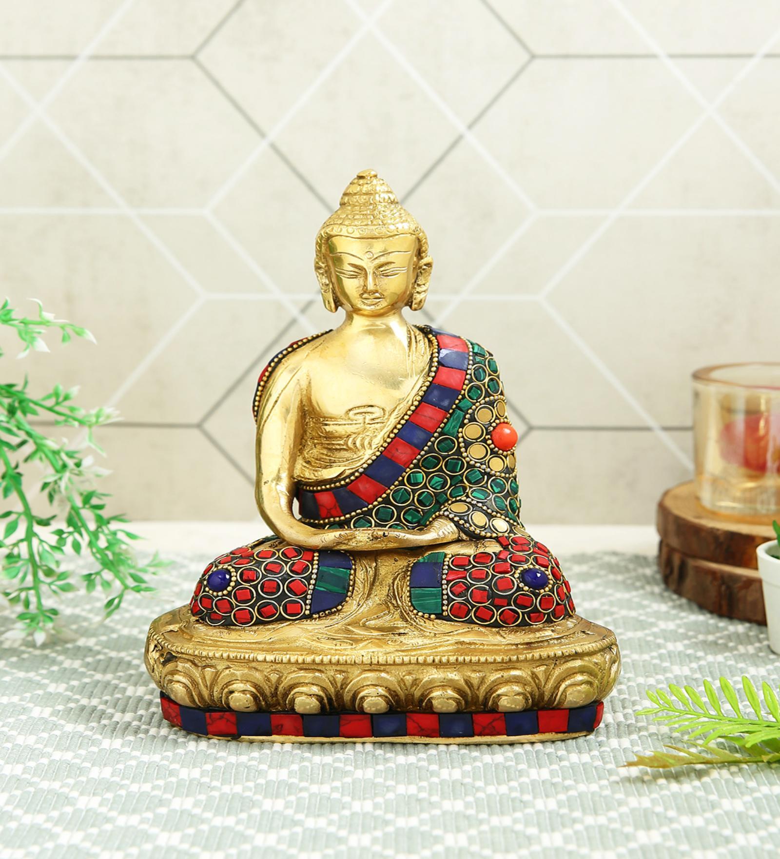 Buy Buddha Multicolour Brass Idol at 30% OFF by Imli street | Pepperfry