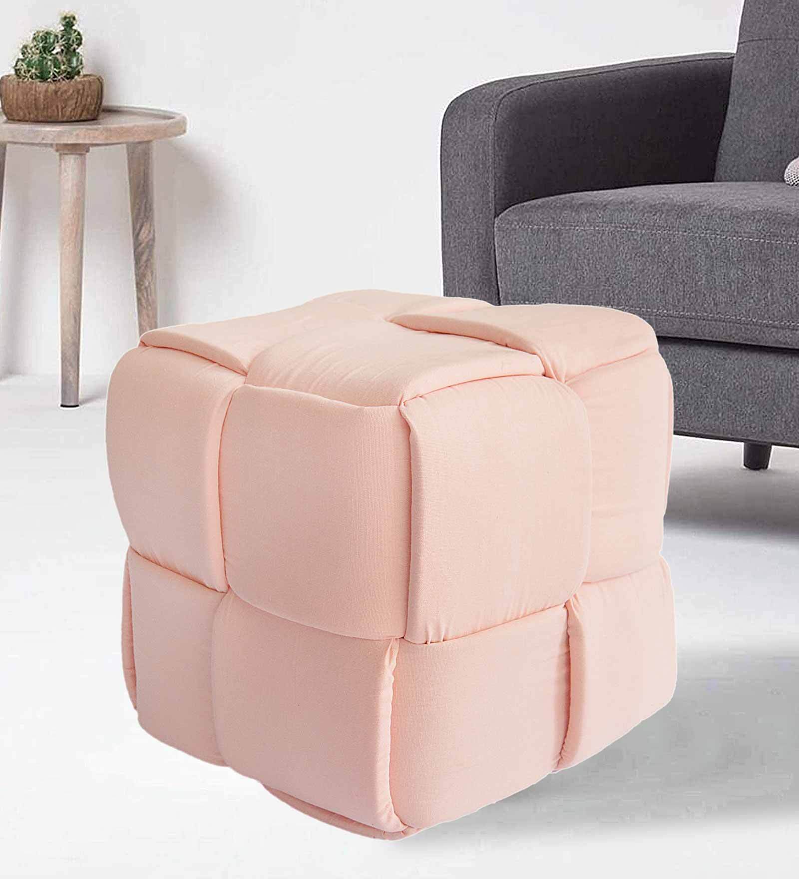 Buy Bunbury Fabric Pouffe in Pink Colour at 5% OFF by COMFIDELITAS ...