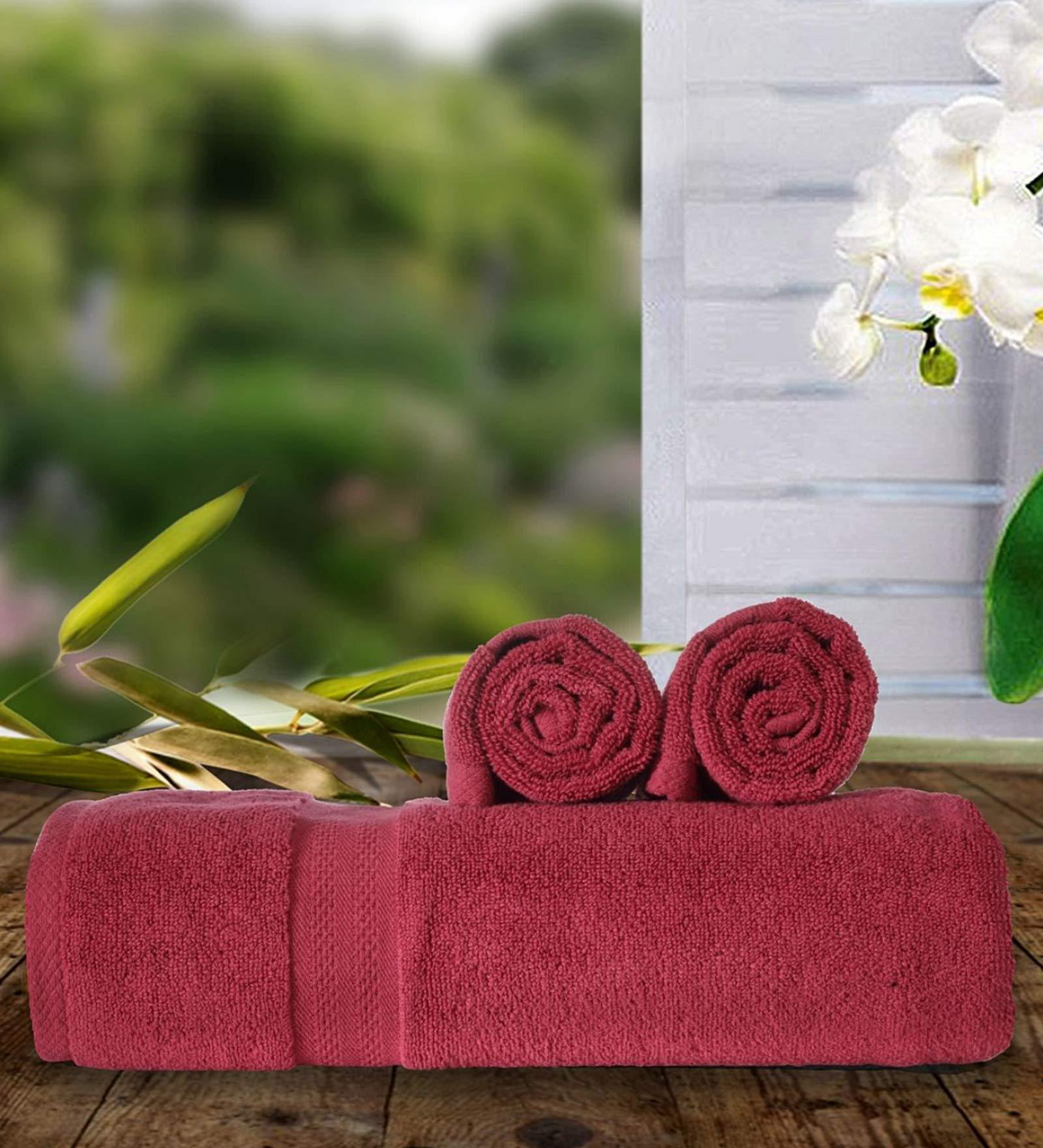 Buy Maroon Cotton 480 GSM 3 Piece Towel Sets By Bianca at 100% OFF by ...