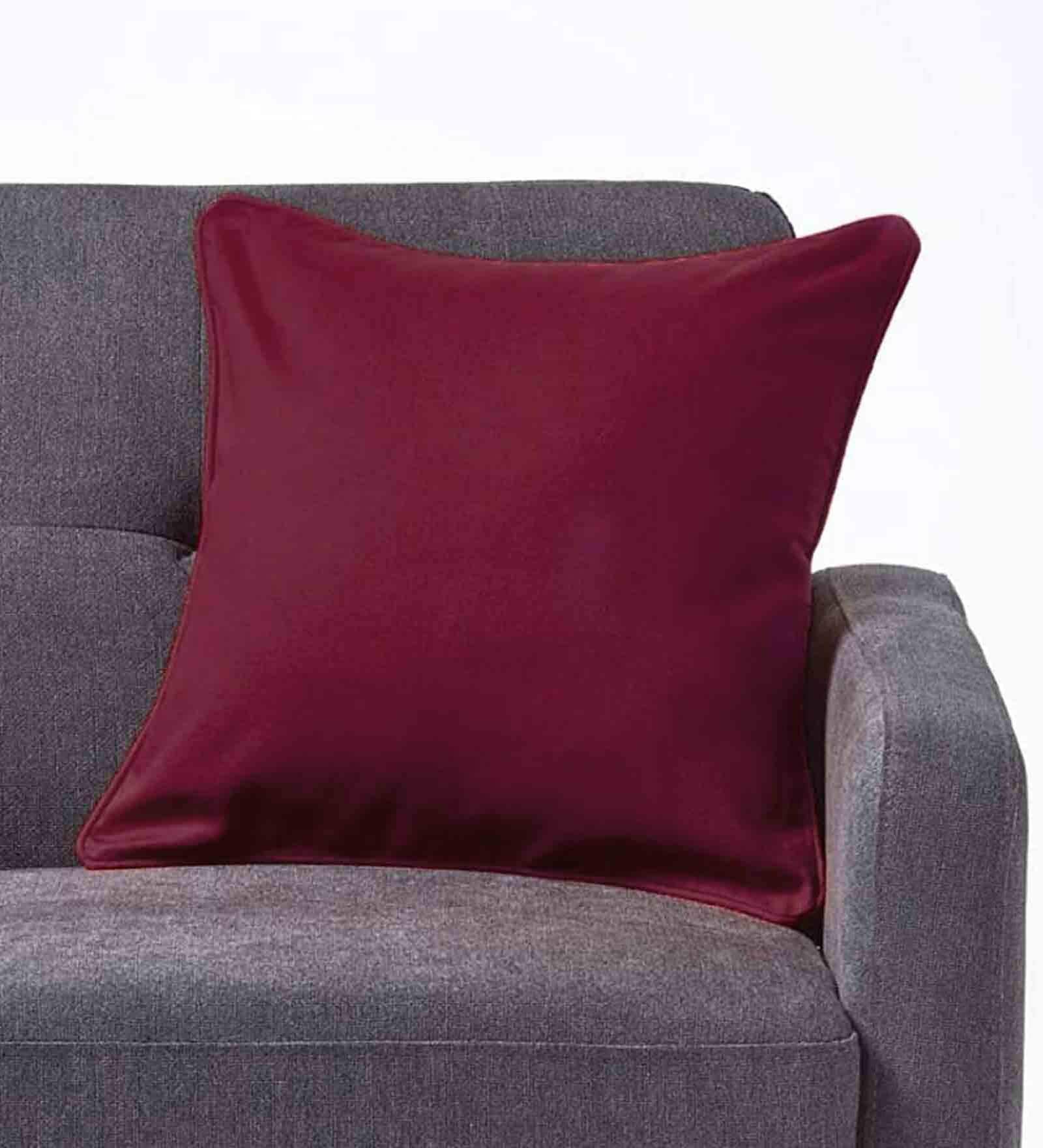 Buy Burgundy Cotton Solid 24x24 Inches Cushion Cover at 23% OFF by ...