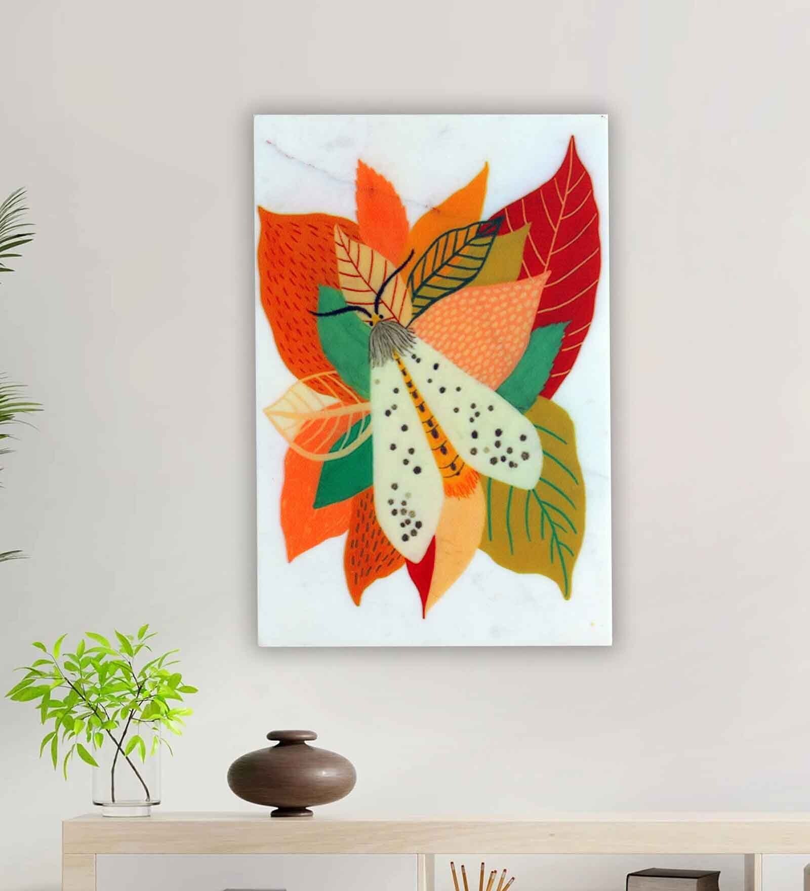 Buy Butterfly White Marble Wall Art at 27% OFF by POSH N PLUSH | Pepperfry