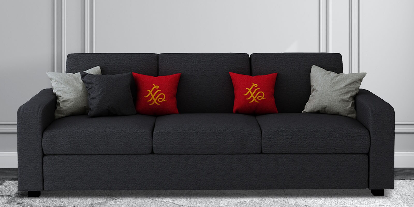 Buy Burrey 3 Seater Sofa in Grey Colour at 40% OFF by Woodhub | Pepperfry