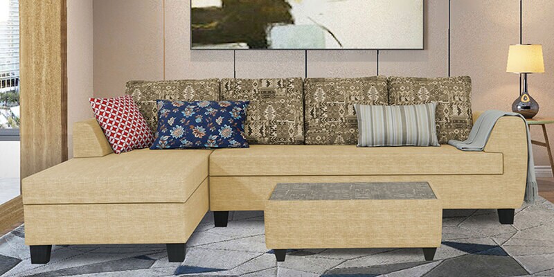 Buy Buster Crafty RHS Sectional 5 Seater Sofa with Center table in ...