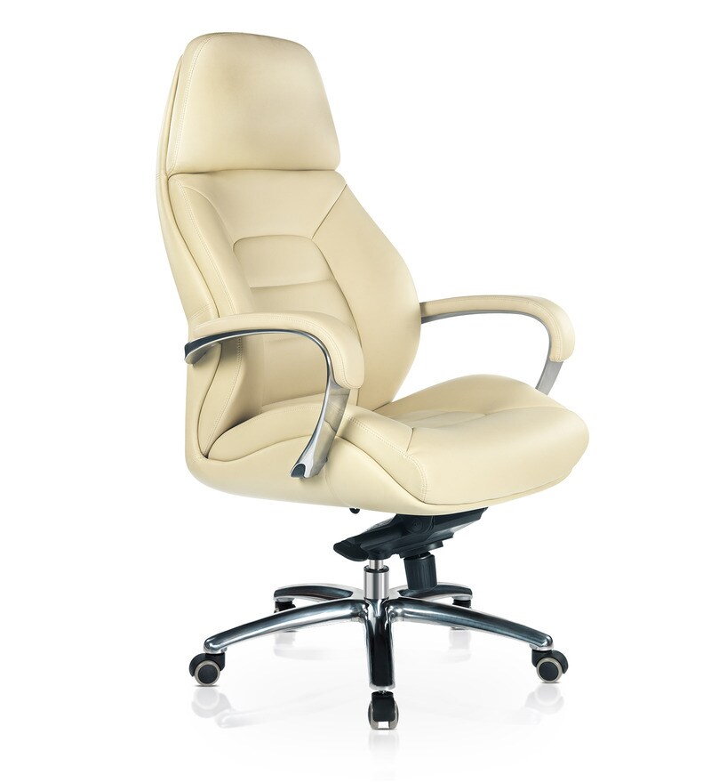 Buy Buff High Back Executive Chair in Beige Colour by Oblique Online ...