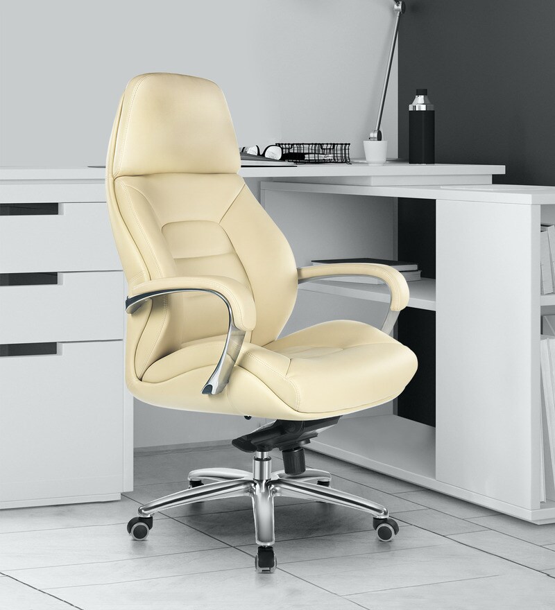 Buy Buff High Back Executive Chair in Beige Colour by Oblique Online ...