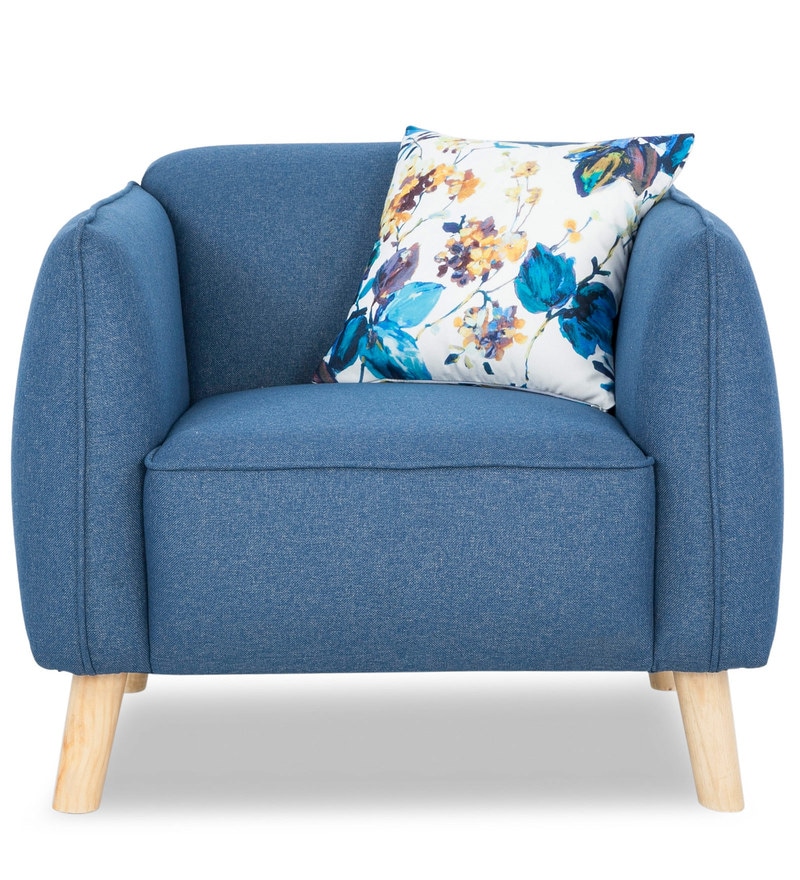 Buy Buffalo Fabric 1 Seater Sofa in Blue Colour by Urban Living Online ...