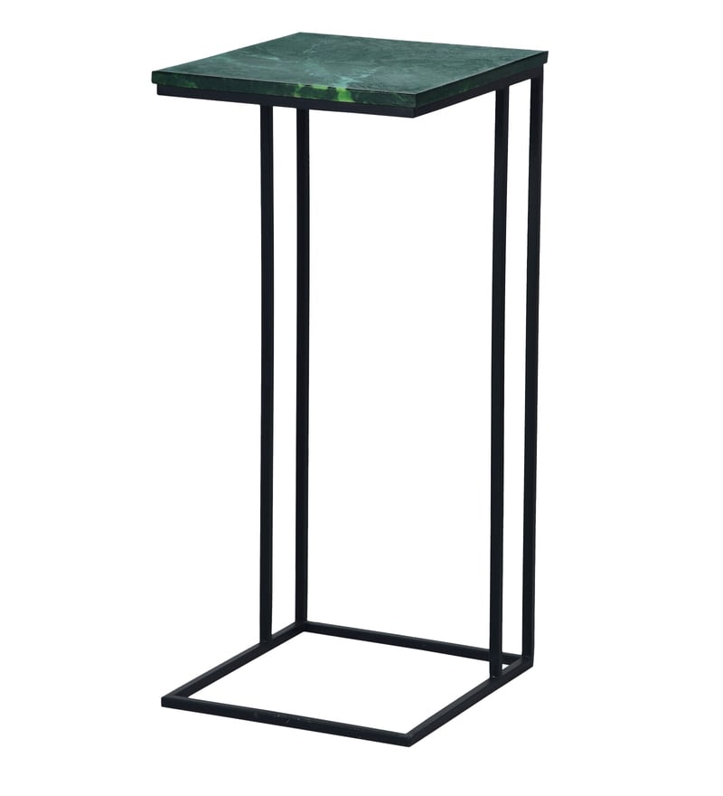 Buy C Shaped Table With Marble Top in Black Colour By Omega Overseas ...