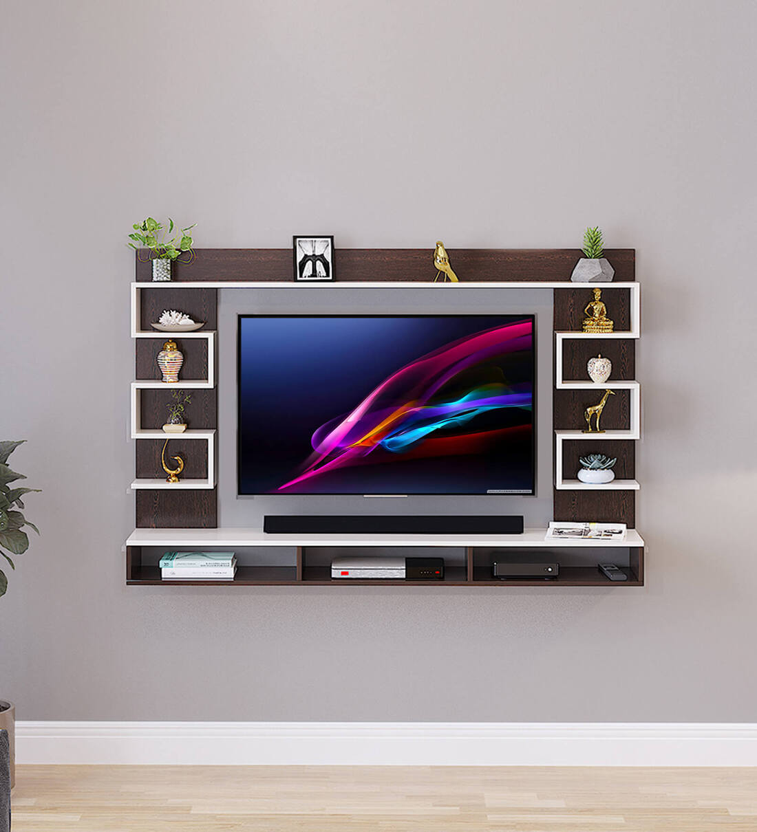 Buy Cabiar Large Tv Unit In Wenge & Frosty White Finish at 26% OFF by ...