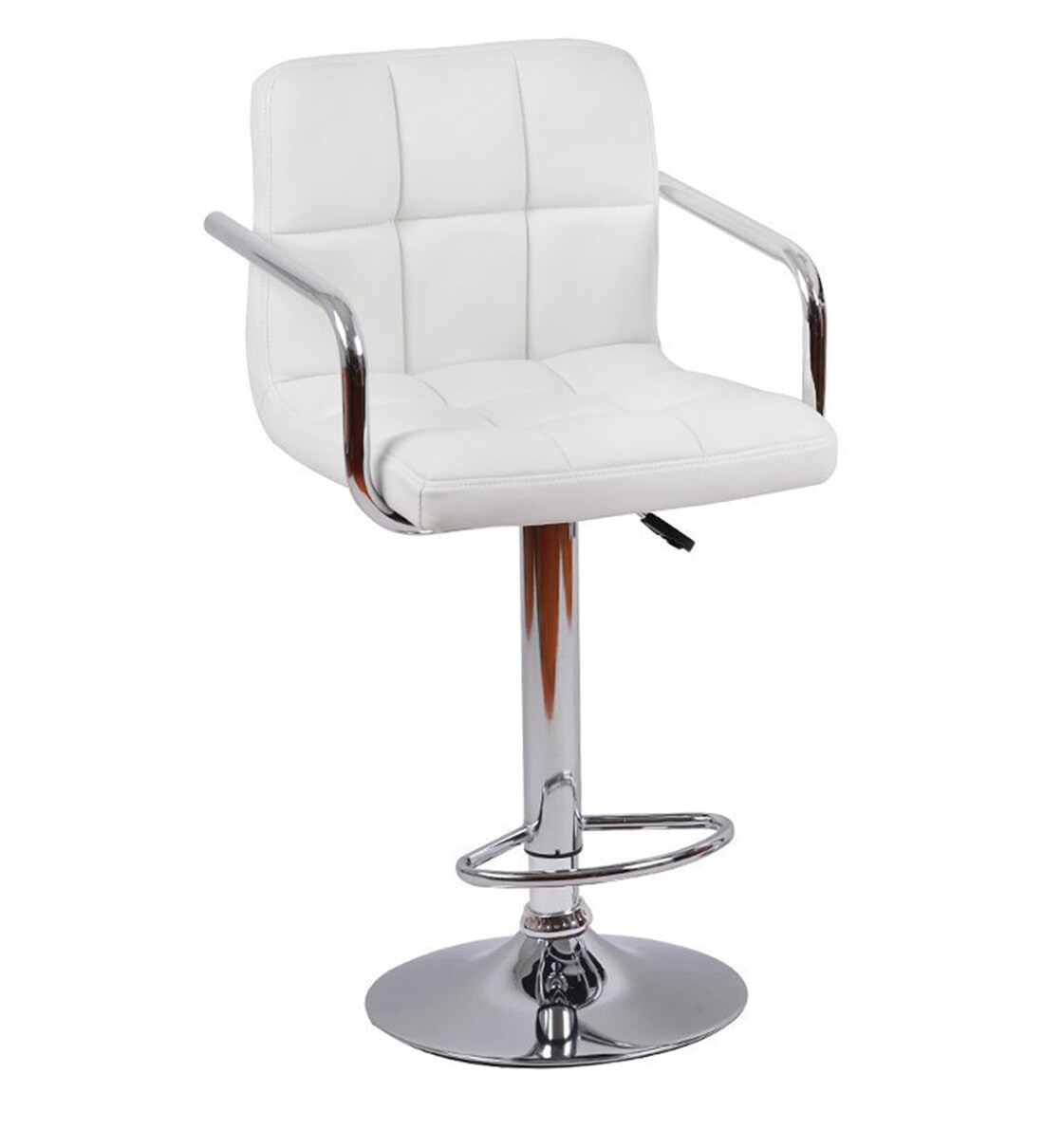 Buy Cadbury Handrest Kitchen Cafeteria Bar Stool Chair In White Colour ...