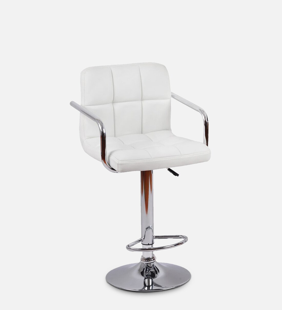 Buy Cadbury Handrest Kitchen Cafeteria Bar Stool Chair In White Colour ...
