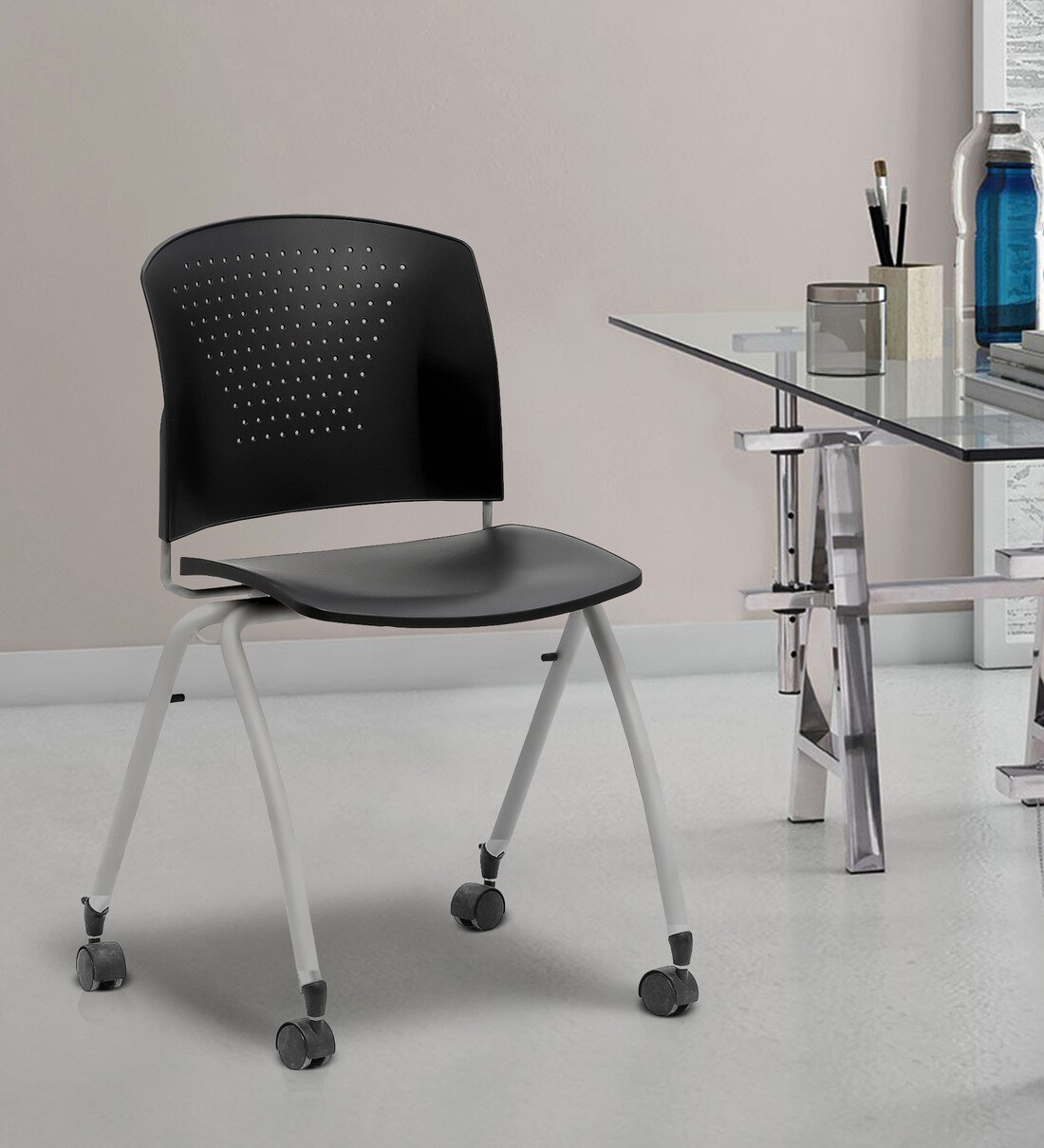Buy Caddy Flexi Ergonomic Chair in Black Colour by Fonzel Online ...