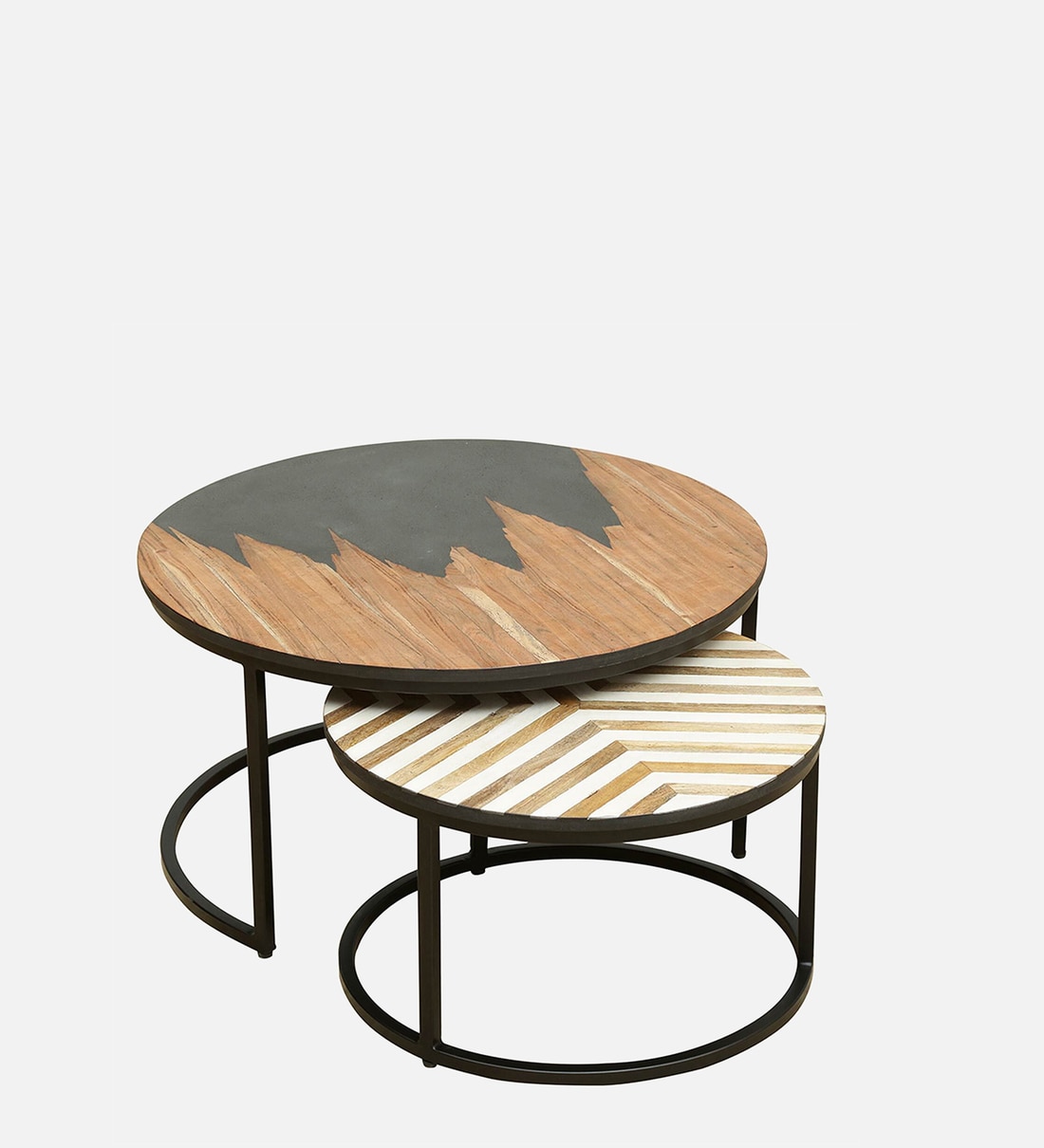 Buy Cady Metal Nest Of Tables In Black Finish (Set of 2) By Bohemiana ...