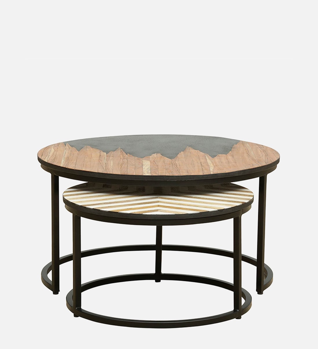 Buy Cady Metal Nest Of Tables In Black Finish (Set of 2) By Bohemiana ...