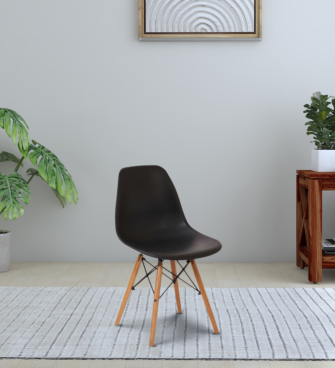Buy Cafeteria Plastic Iconic Chairs in Black Colour (Set Of 2) at 21% ...