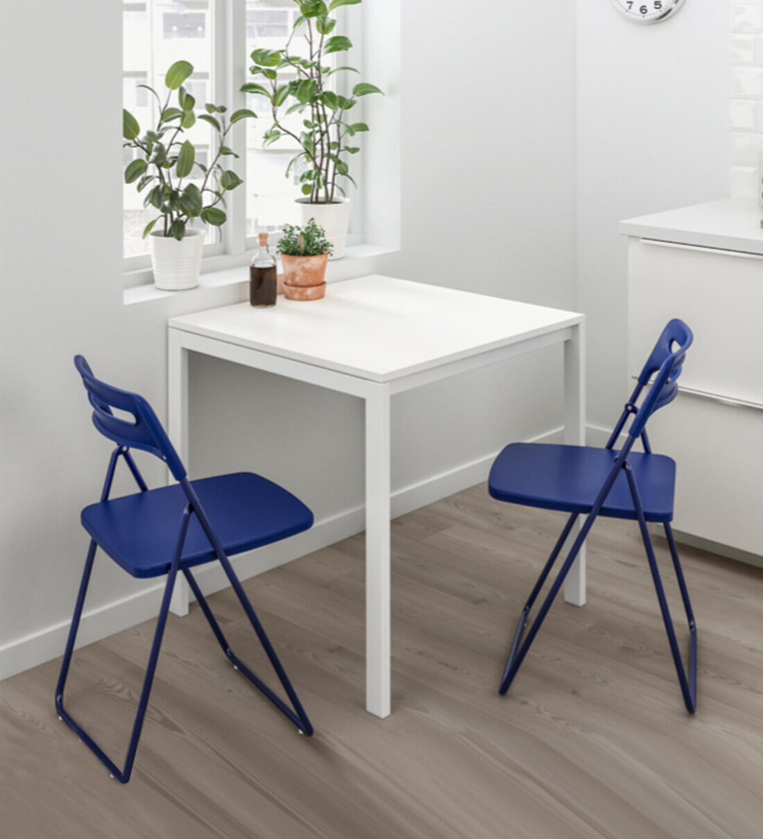 Buy Caligula Metal 2 Seater Dining Set in Blue & White Finish at 10% ...