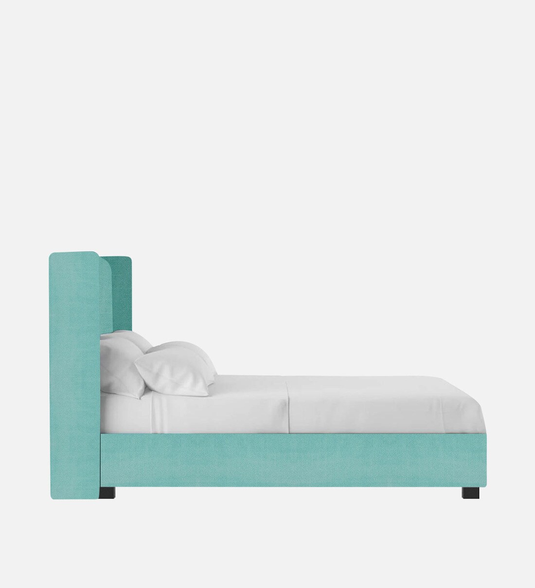 Buy Caliya Velvet Upholstered King Size Bed in Aqua Blue Colour by ...