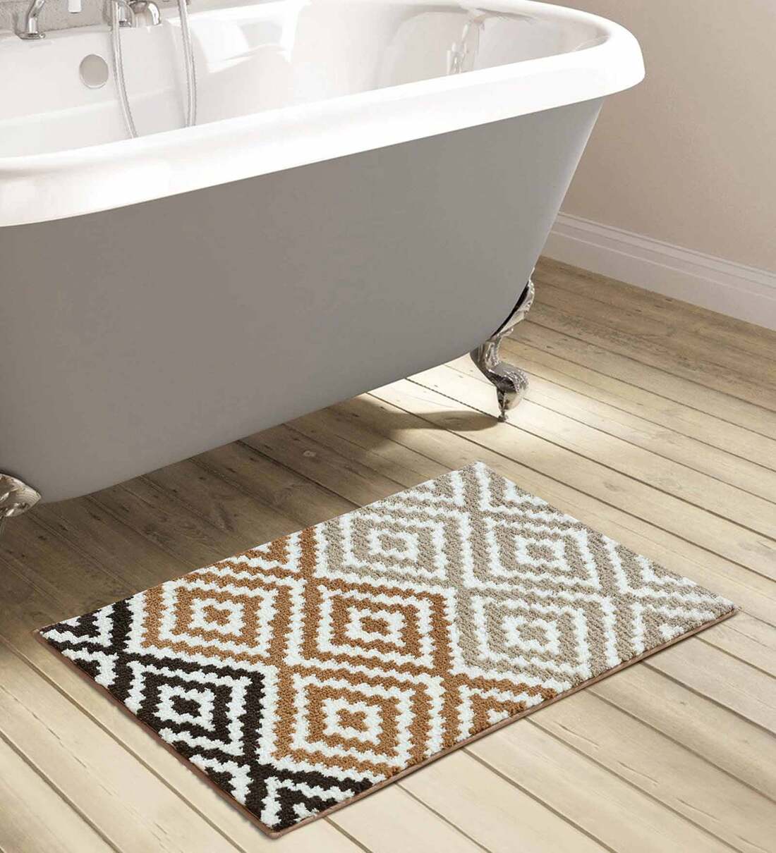 Buy Camel Geometric Polyester AntiSkid Bathmat by Obsessions at 20% OFF ...