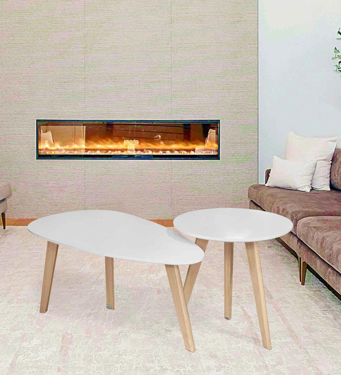 Buy Camila Solid Wood Nest of Tables in White Finish (Set Of 2) at 78% ...