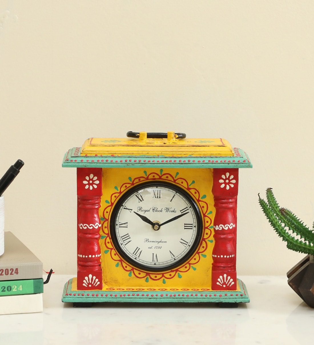 Buy Carl Mango Wood Multicolour Modern Wall Clock at 12% OFF by Vedas ...