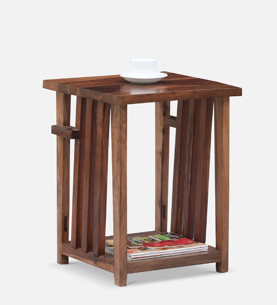 Buy Cartesian Sheesham Wood End Table in Rustic Teak Finish at 4% OFF ...