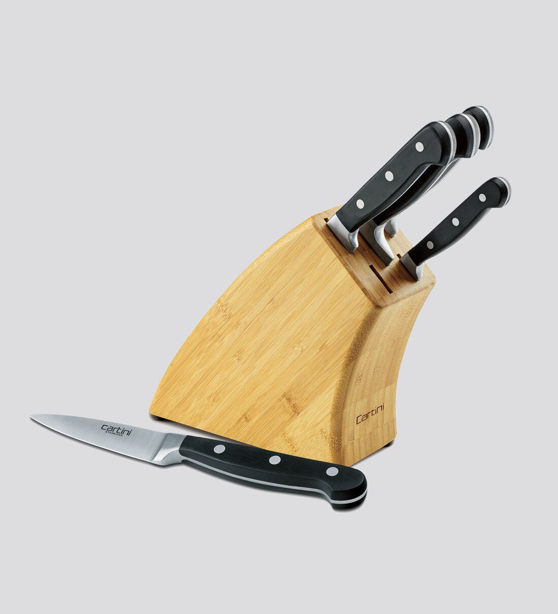 Buy Cartini Bamboo Block Set ,Stainless Steel - set of 6 Online ...
