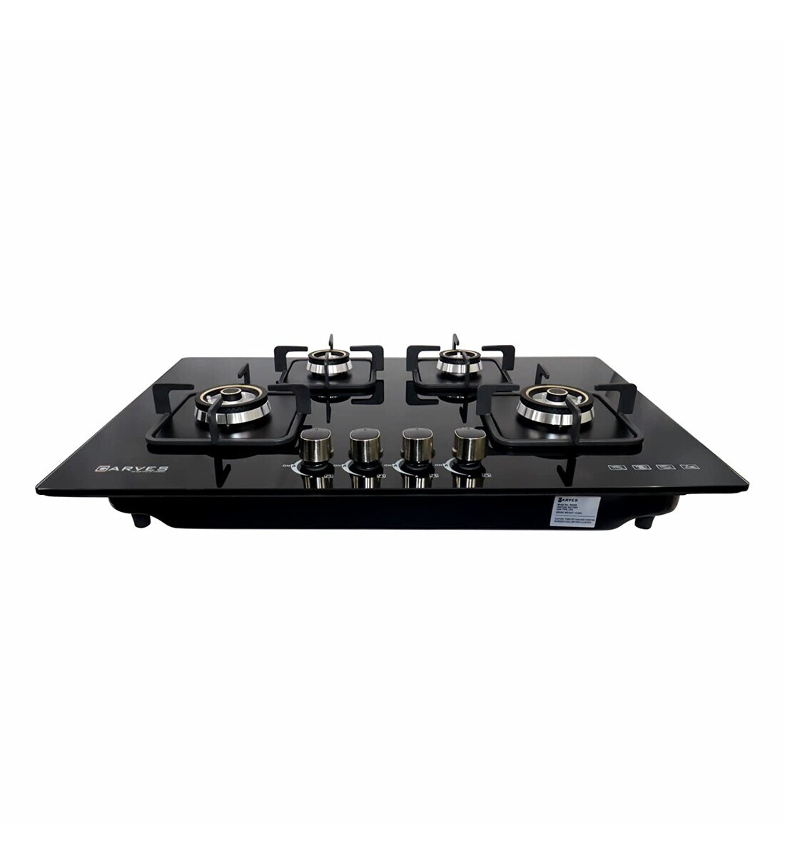 Buy CARVES 4 Burner Hob with Auto Ignition & Black 8mm toughened Glass ...