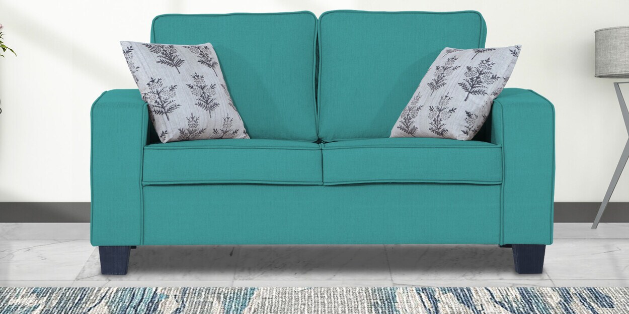 Buy Camden Fabric 2 Seater Sofa in Aqua Blue Colour at 28% OFF by Adorn ...