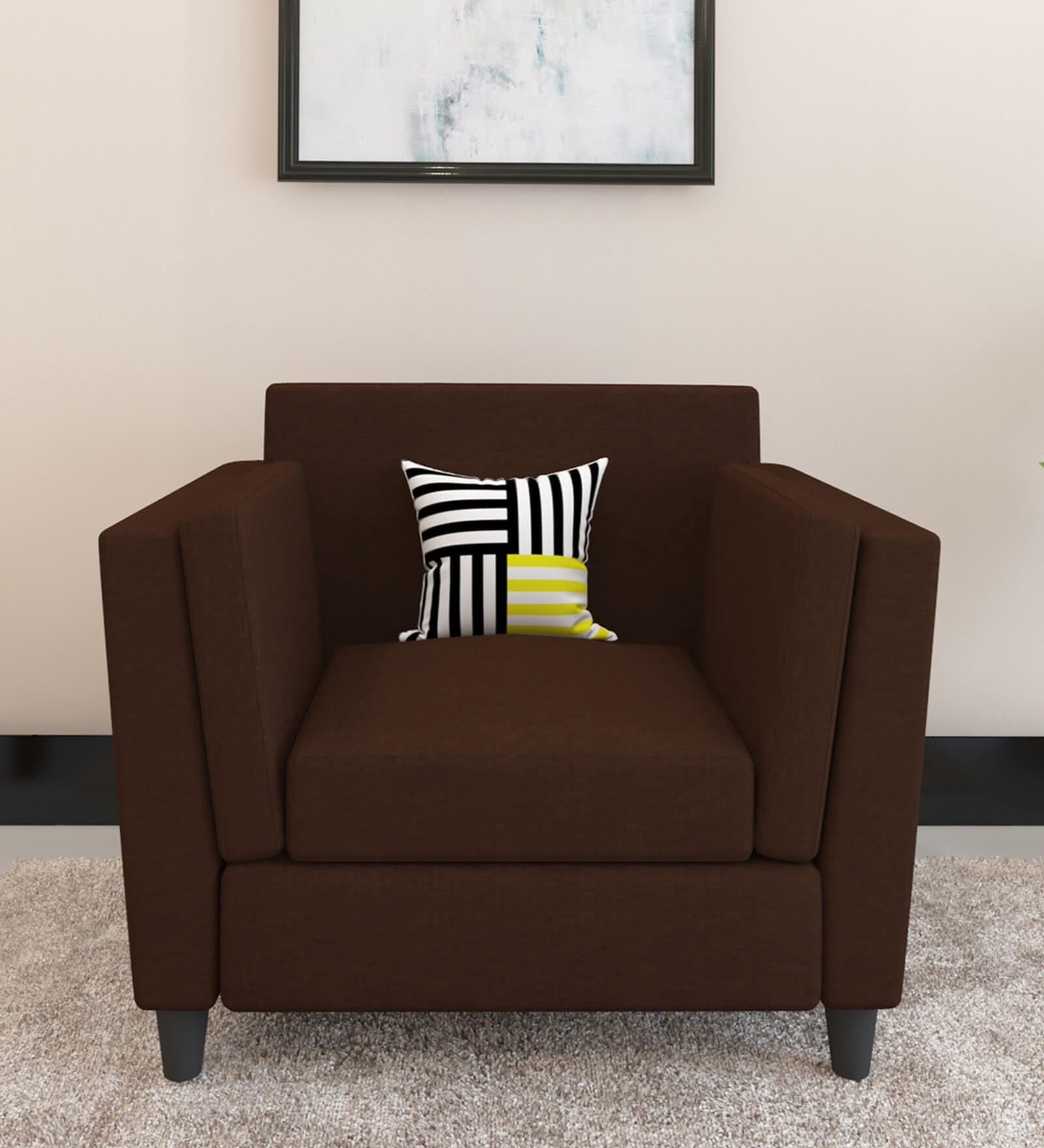 Buy Cabana Fabric 1 Seater Sofa in Brown Colour at 14% OFF by Adorn ...