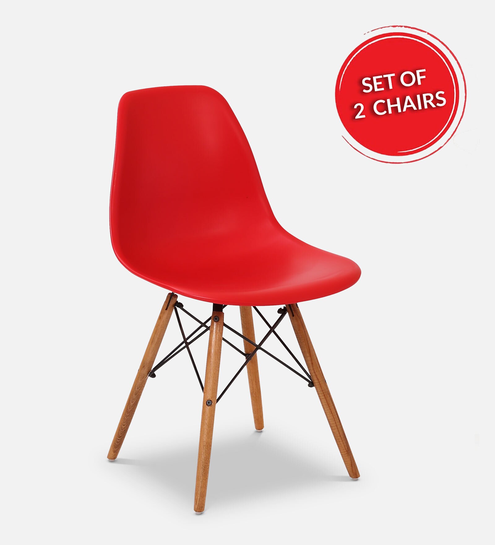 Buy Cafeteria Plastic Chair (Set of 2) in Red Colour at 13% OFF by ...