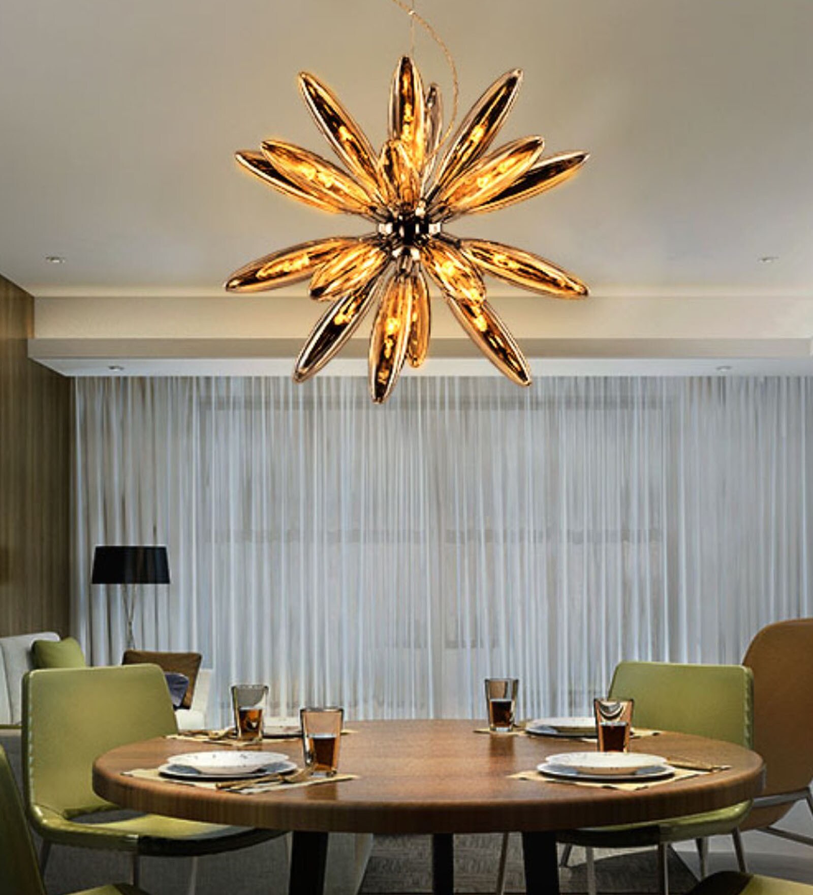 Buy Calligo Chrome Mild Steel and Glass Fusion Chandelier by TISVA at 2 ...