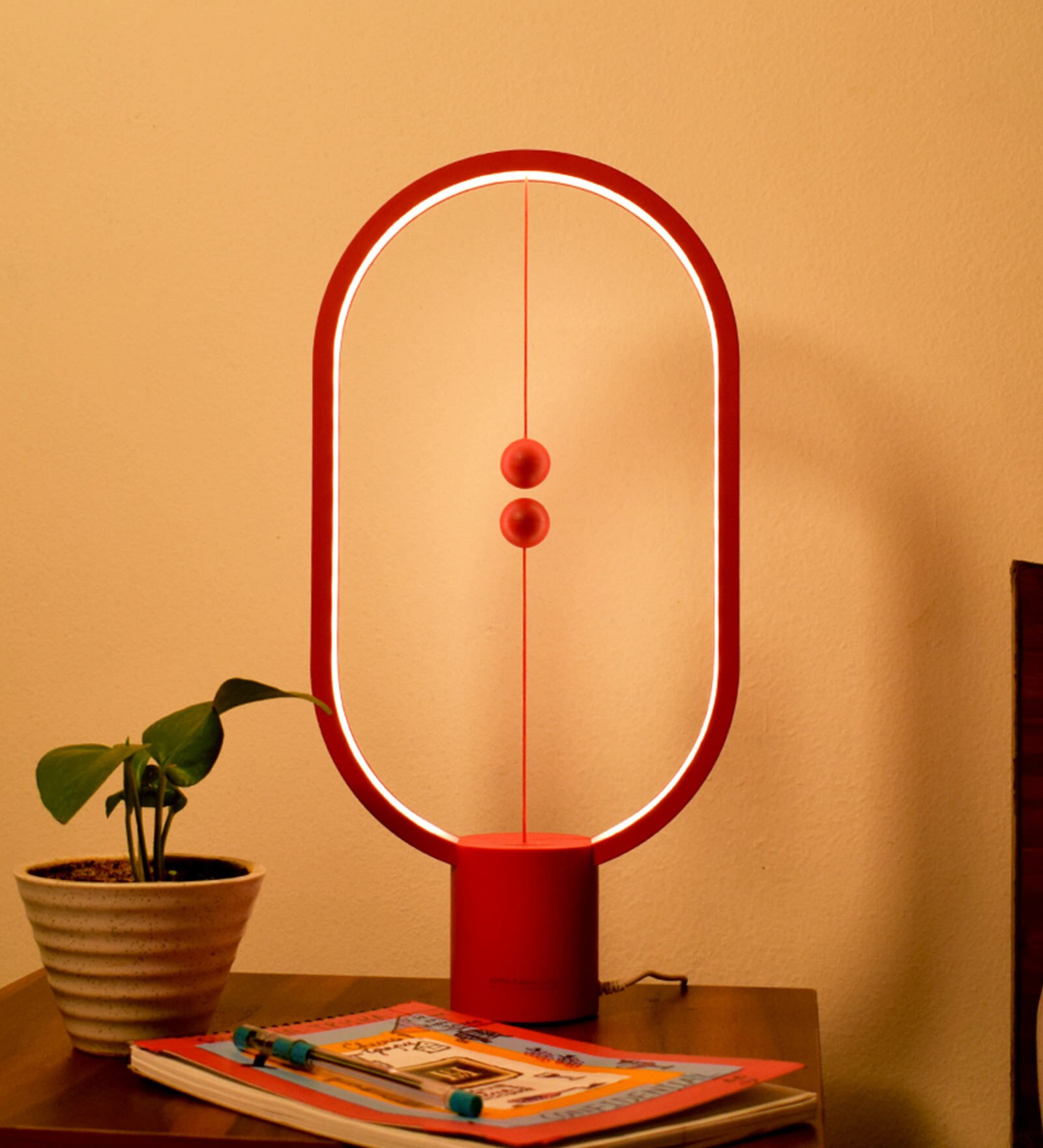 Buy Calming Gravity LED Red Plastic Shade Table Lamp with Red Base at ...