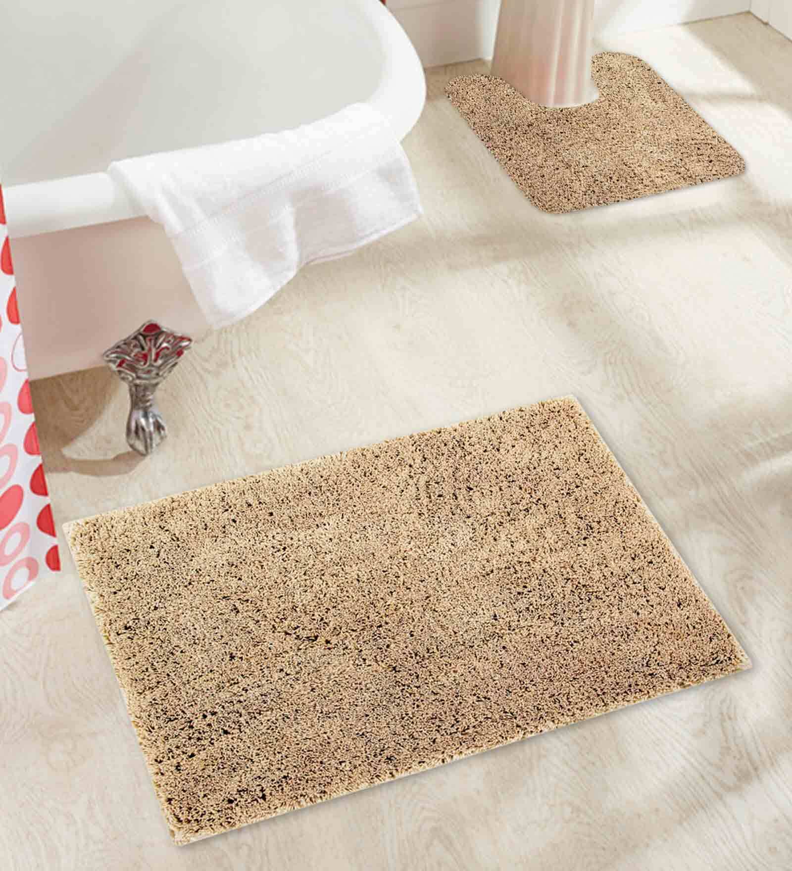 Buy Camel Solid Cotton AntiSkid Bathmat & Contour Mat by Obsessions at ...