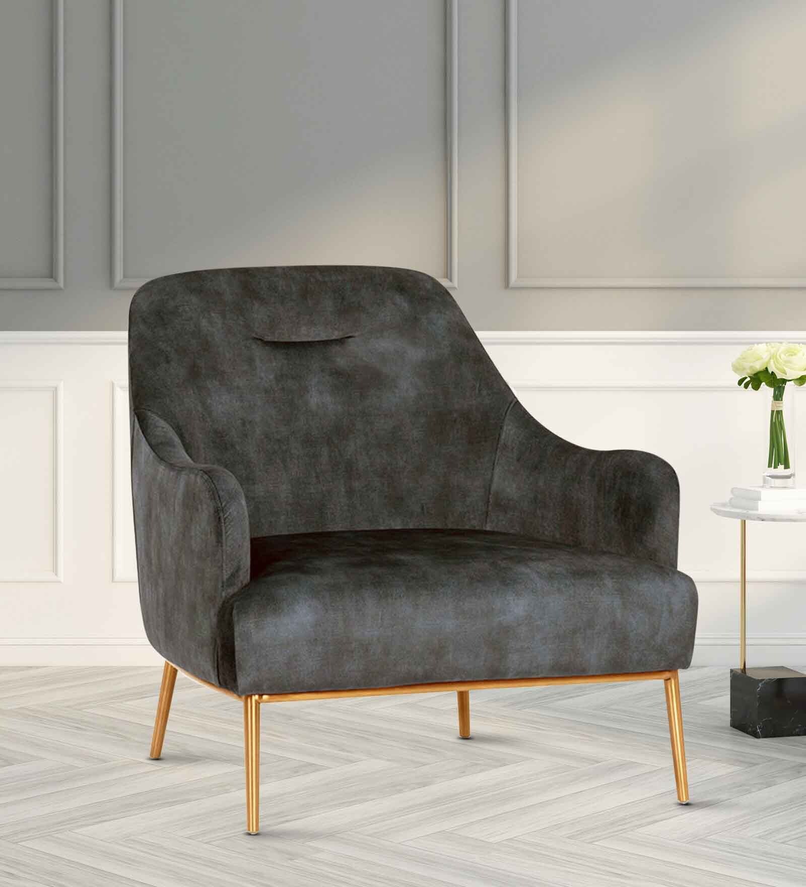 Buy Cameron Suede Lounge Chair at 58% OFF by Kiyan Overseas | Pepperfry