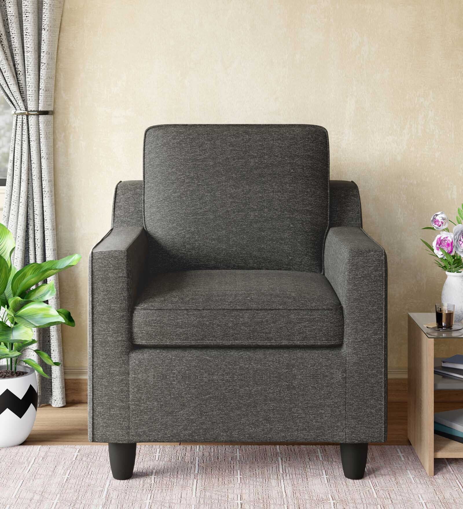 Buy Candour Fabric 1 Seater Sofa In Grey Colour at 45% OFF by Godrej ...