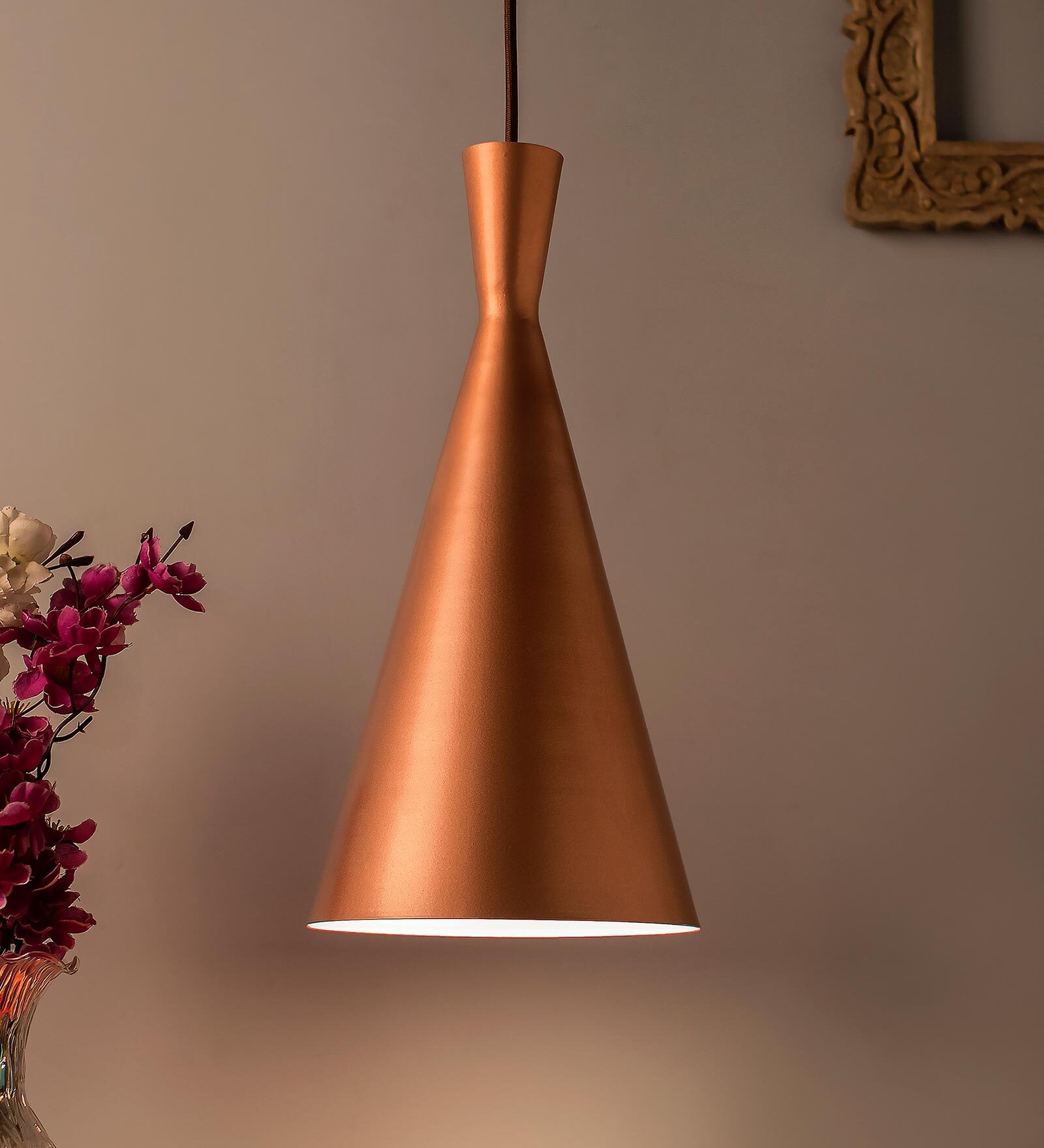 Buy Canvas Copper Metal Hanging Light at 40% OFF by Homesake | Pepperfry