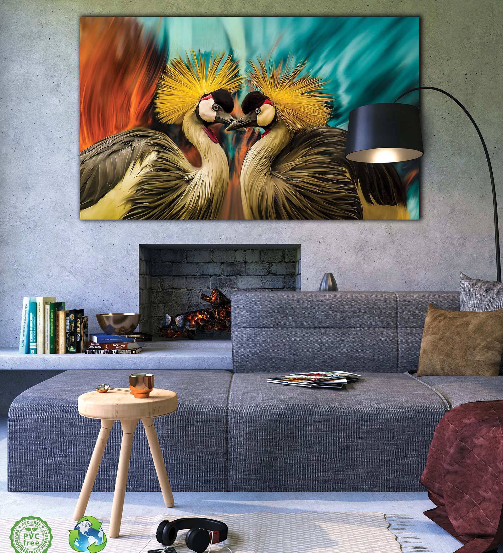 Buy Canvas Crane Birds Art Print In Multicolour By Da Monica at 16% OFF ...