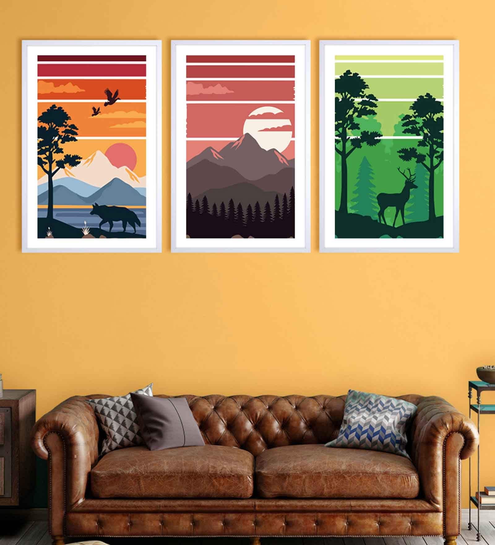 Buy Canvas Printed Dear Wolf Sunset Art Print at 24% OFF by 999Store ...