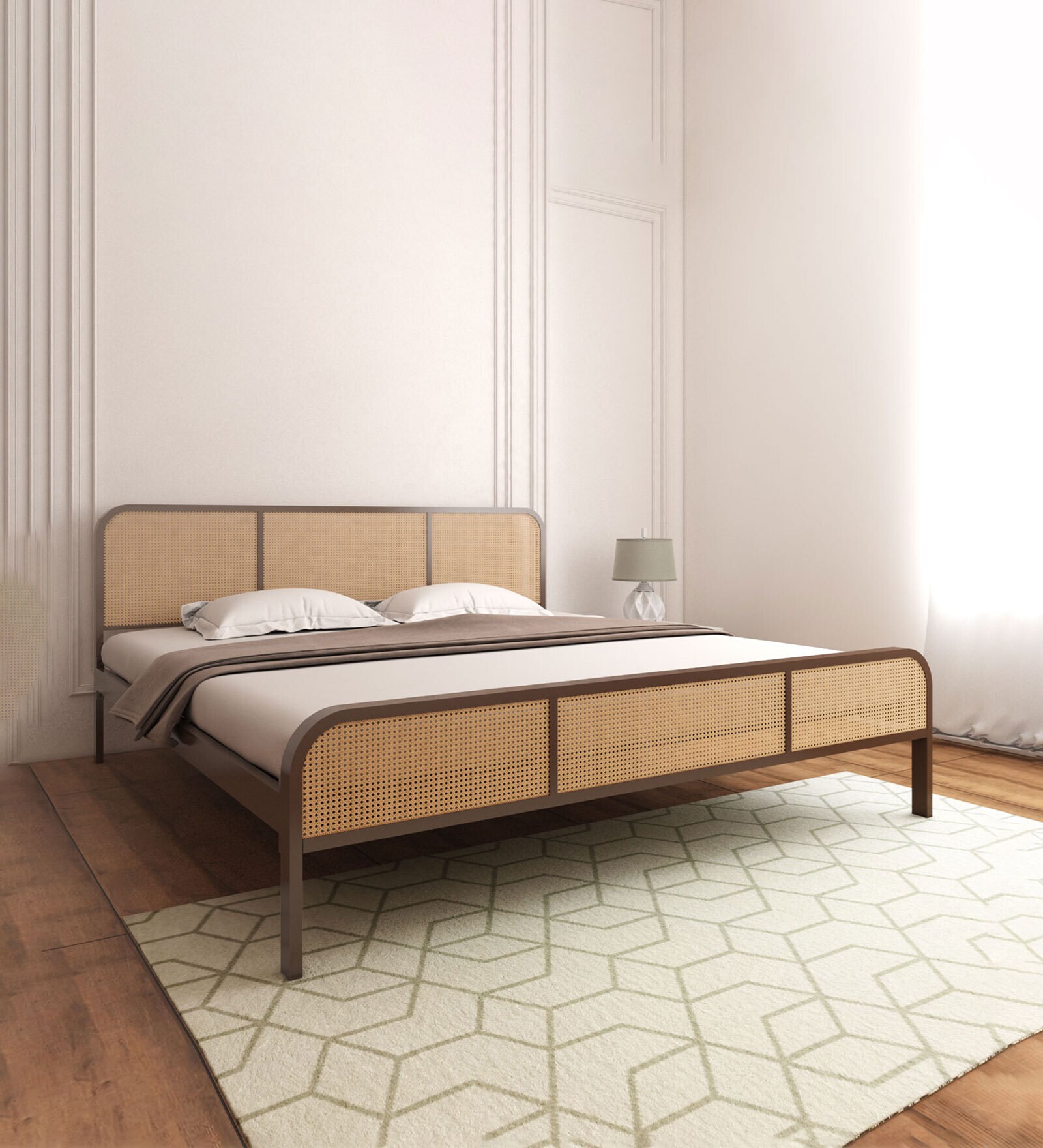 Buy Capella Cane King Size Bed in Brown Colour at 18% OFF by Homdec | Pepperfry