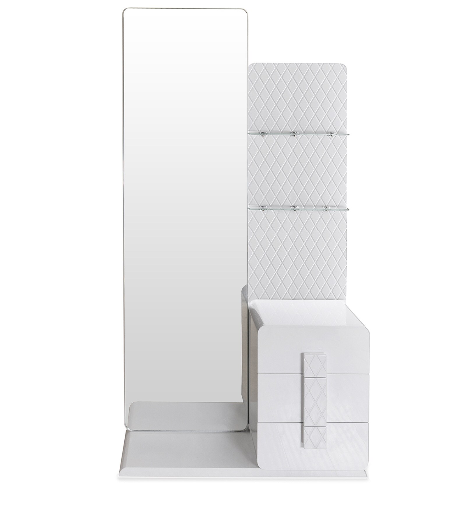 Buy Capital Dressing Table with Mirror in Glossy White Colour by @home ...