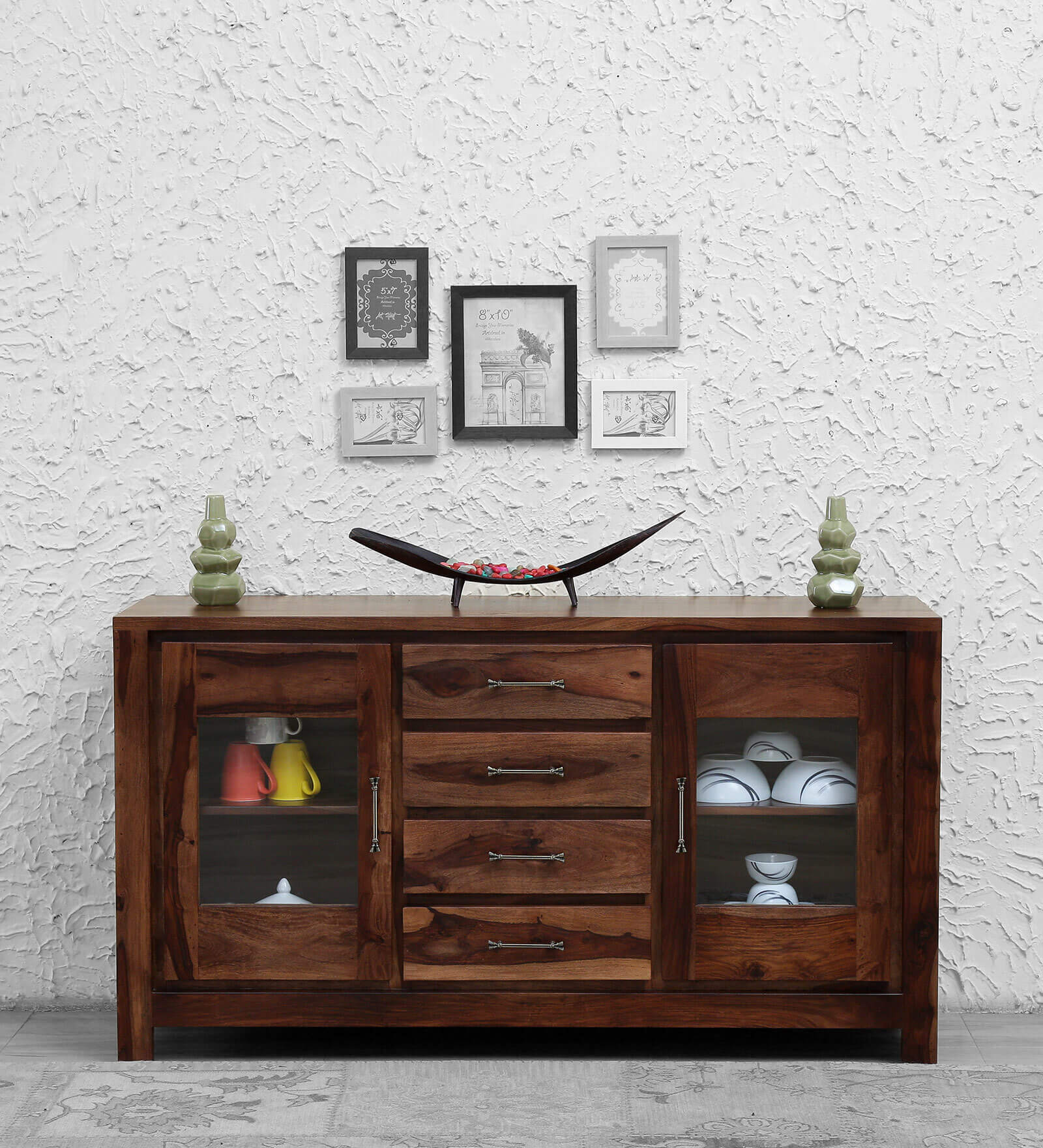Buy Bormio Sheesham Wood Sideboard In Rustic Teak Finish at 28% OFF by ...