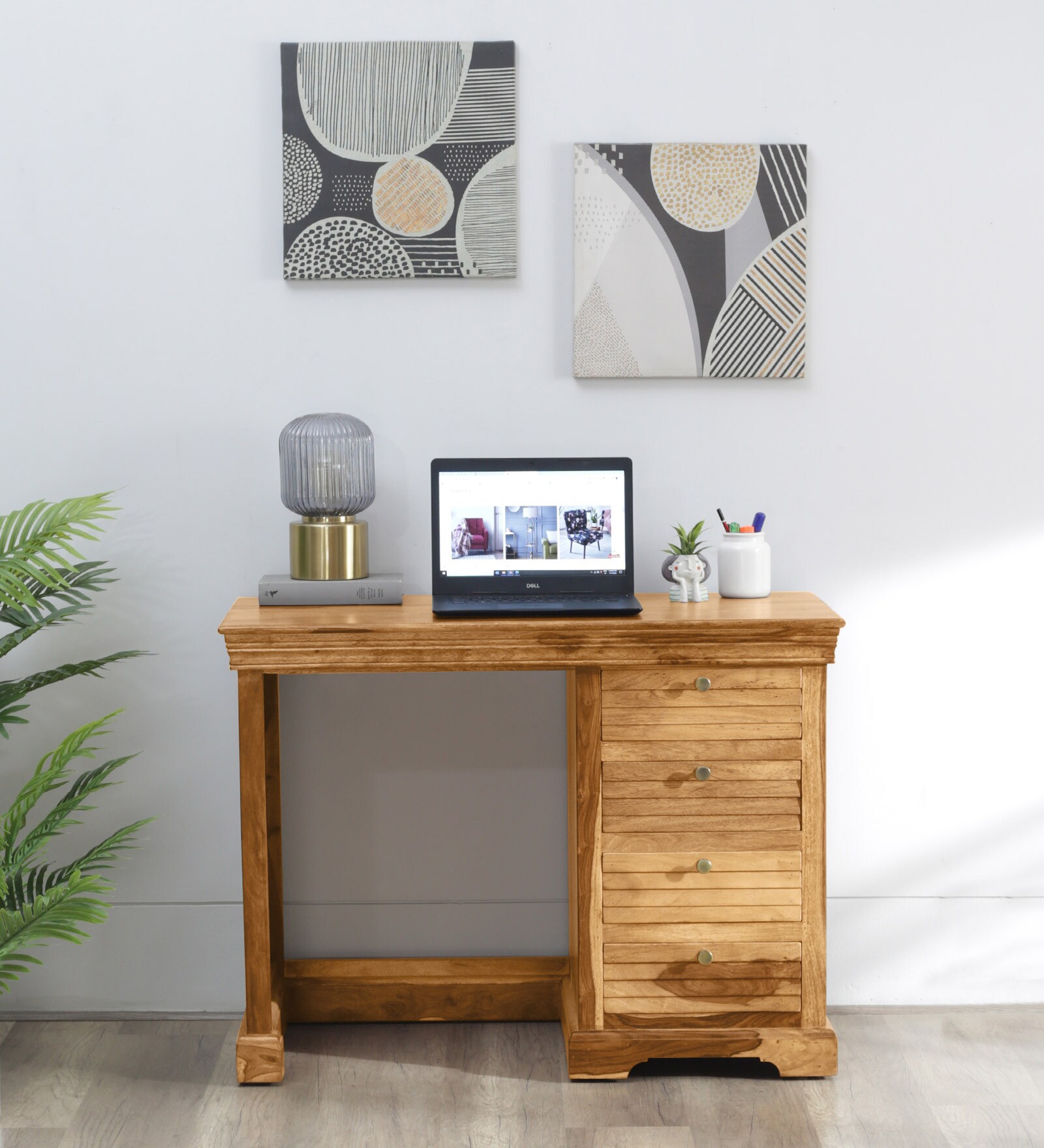 Buy Carleson Sheesham Wood Writing Table In Scratch Resistant Rustic ...