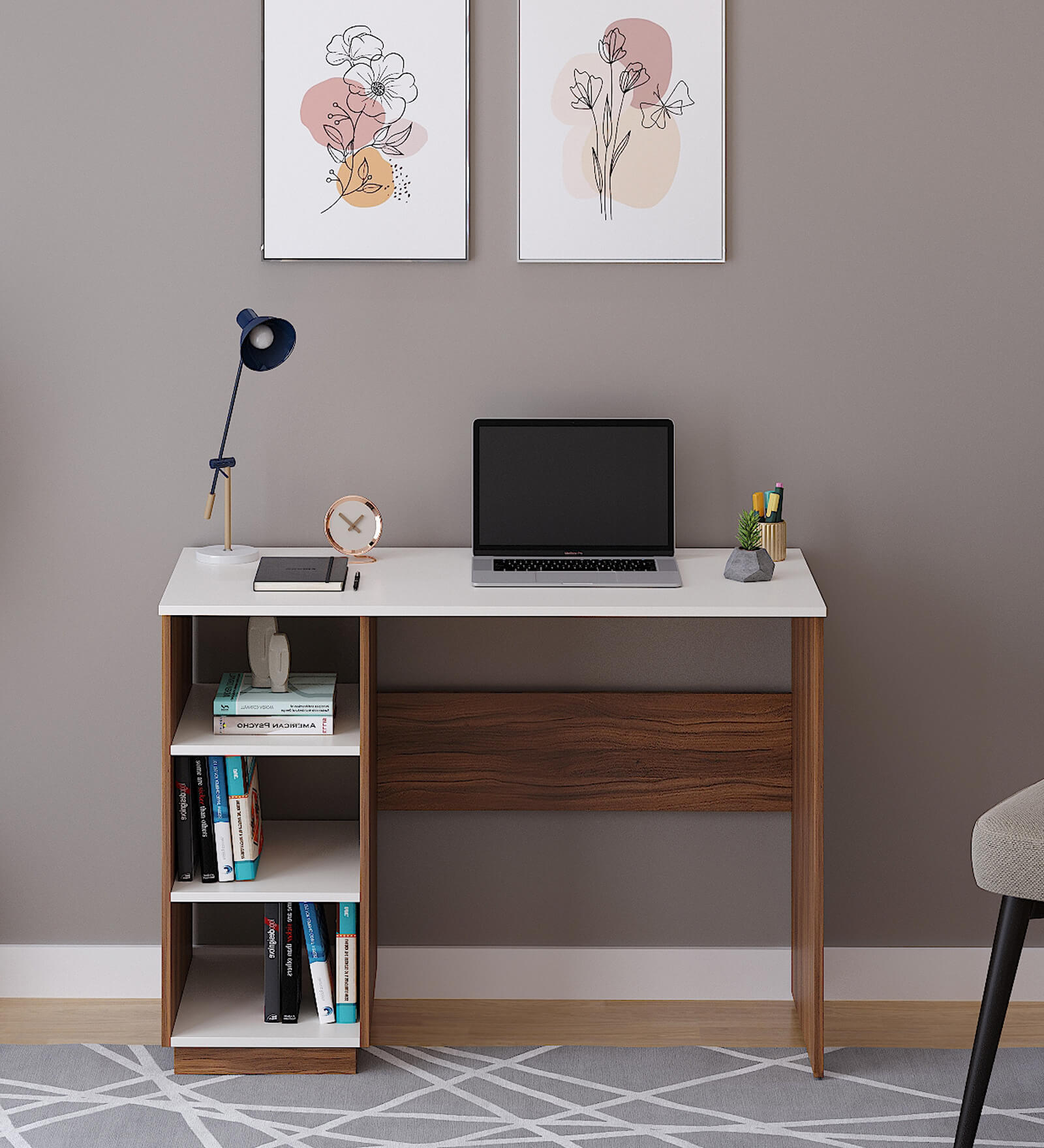 Buy Carron Study Table In Exotic Teak & Frosty White Finish at 46% OFF ...