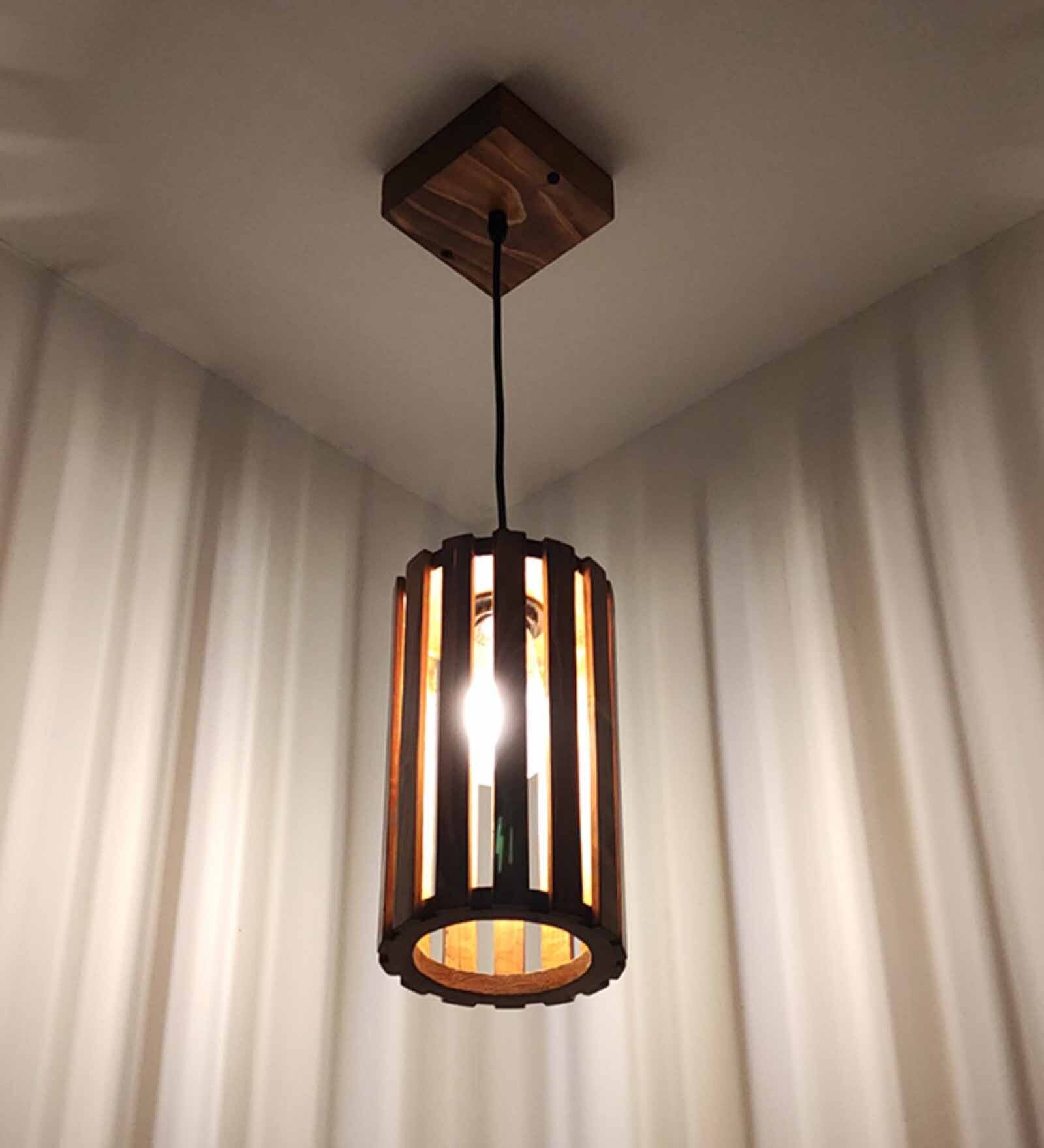 Buy Casa Brown Solid Wood Single Hanging Light at 54% OFF by Symplify ...