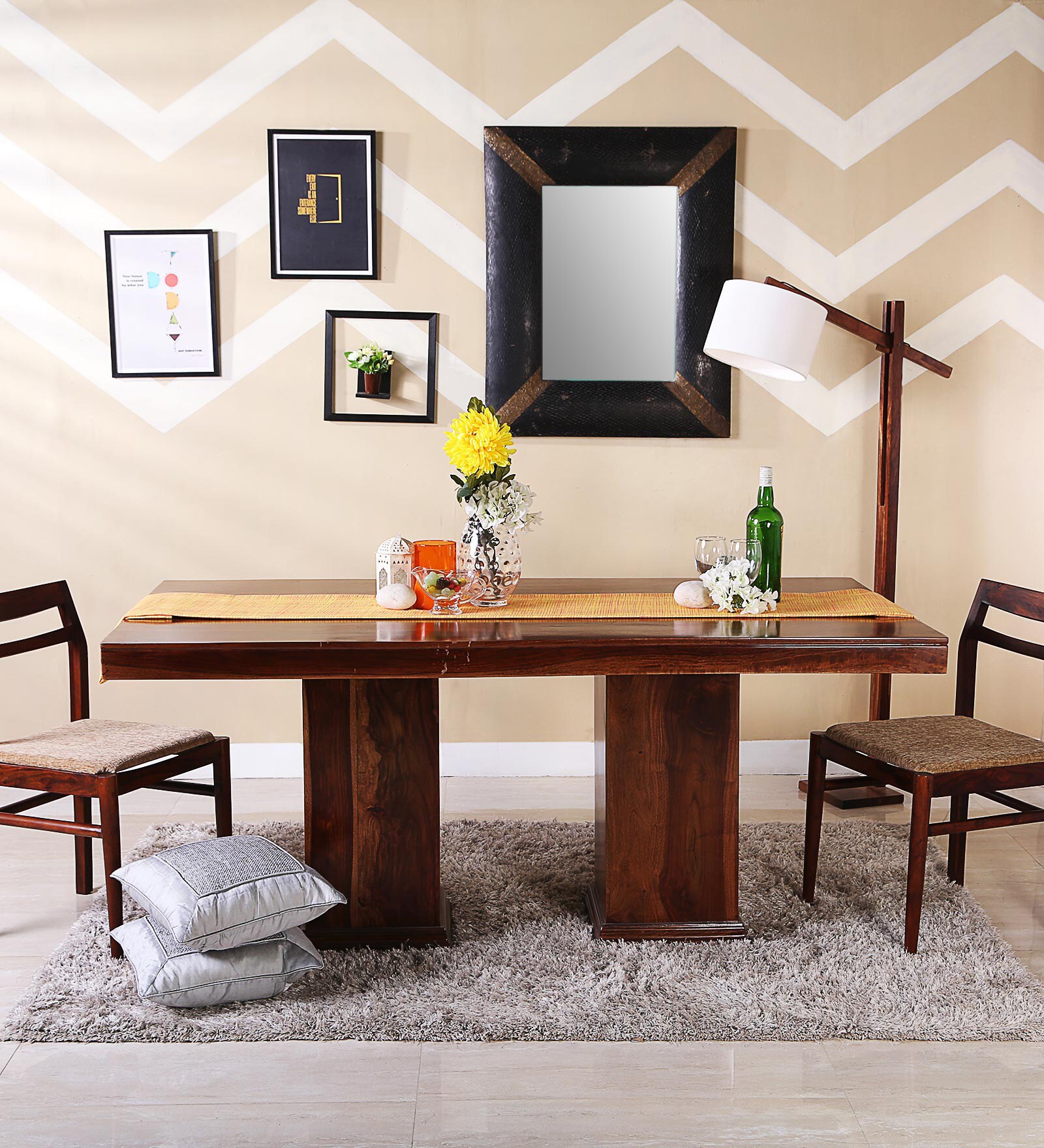 Buy Lynden Six Seater Dining Table in Provincial Teak Finish by ...