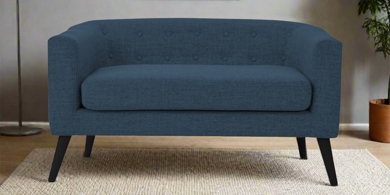 Buy Casper Fabric 2 Seater Sofa in Light Blue Colour at 39% OFF by ...