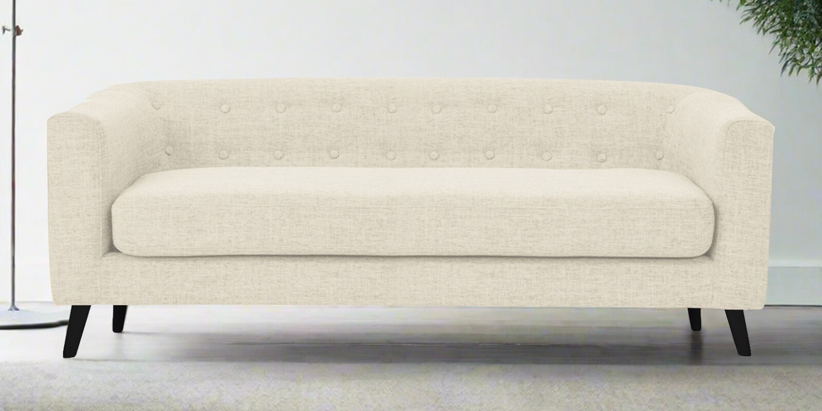 Buy Casper Fabric 3 Seater Sofa in Ivory Cream Colour at 39% OFF by ...